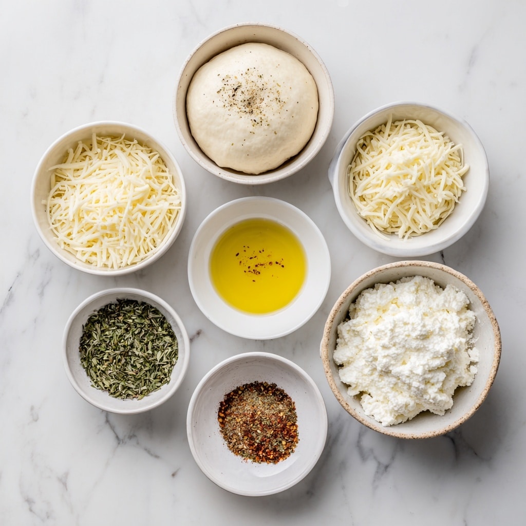 Homemade White Pizza with Mozzarella, Garlic & Ricotta