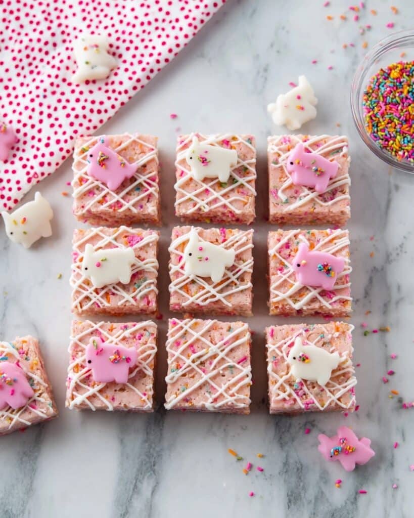 Circus Animal Cookie Rice Krispie Treats - Fun & Colorful Snack